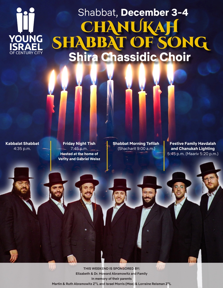 Chanukah Shabbat of Song with Shira Chassidic Choir