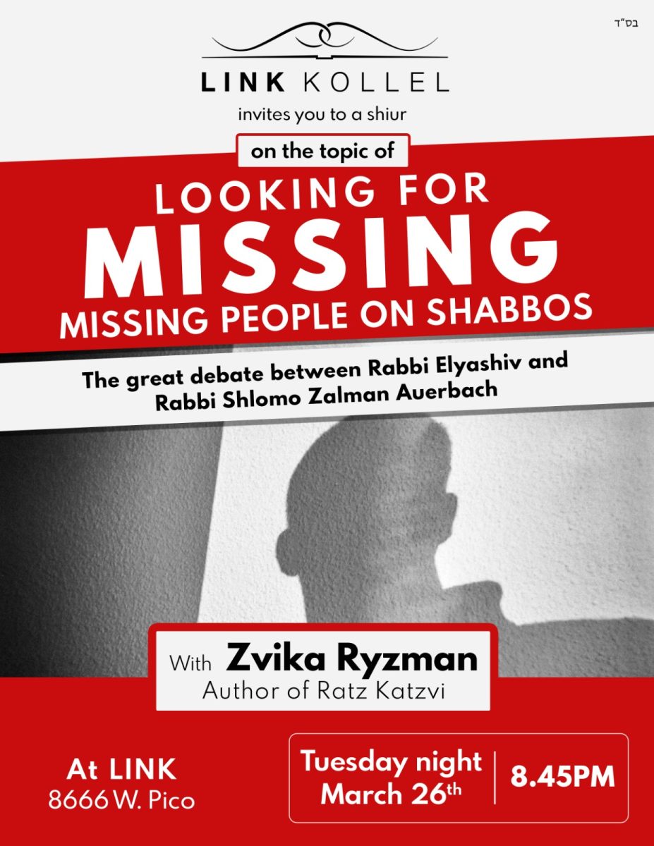LOOKING FOR MISSING PEOPLE ON SHABBOS - CLASS on the debate between ...